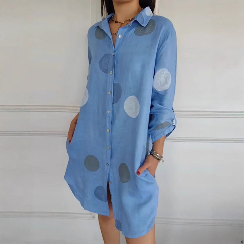 Melina - Élégante Robe Chemise Imprimée – Éclore Paris